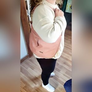 Jessica Simpson | Bags | Jessica Simpson Pink Shoulder Bag Trimmed In ...